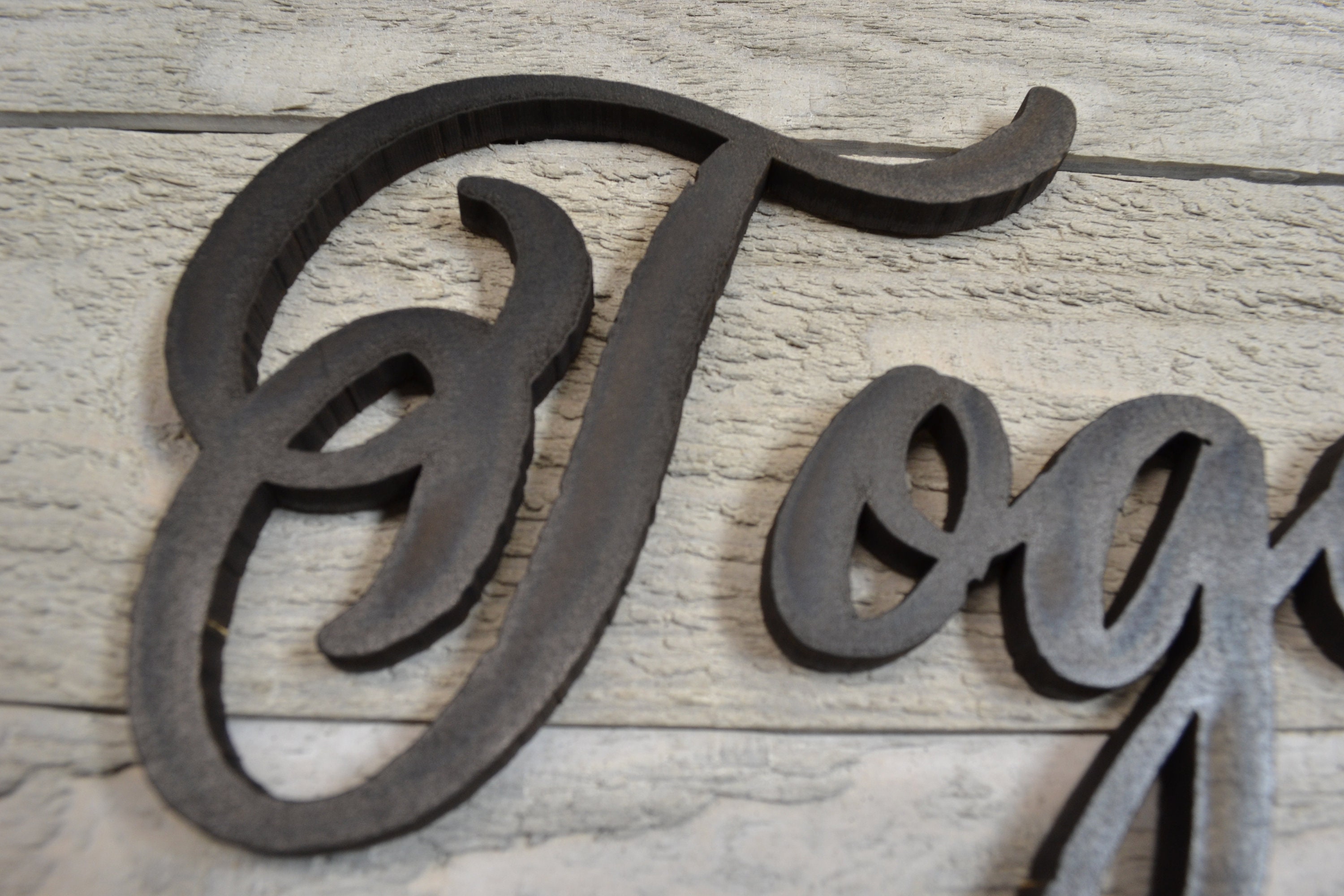 Together Word Sign Cursive Word Sign Word Art Farmhouse - Etsy