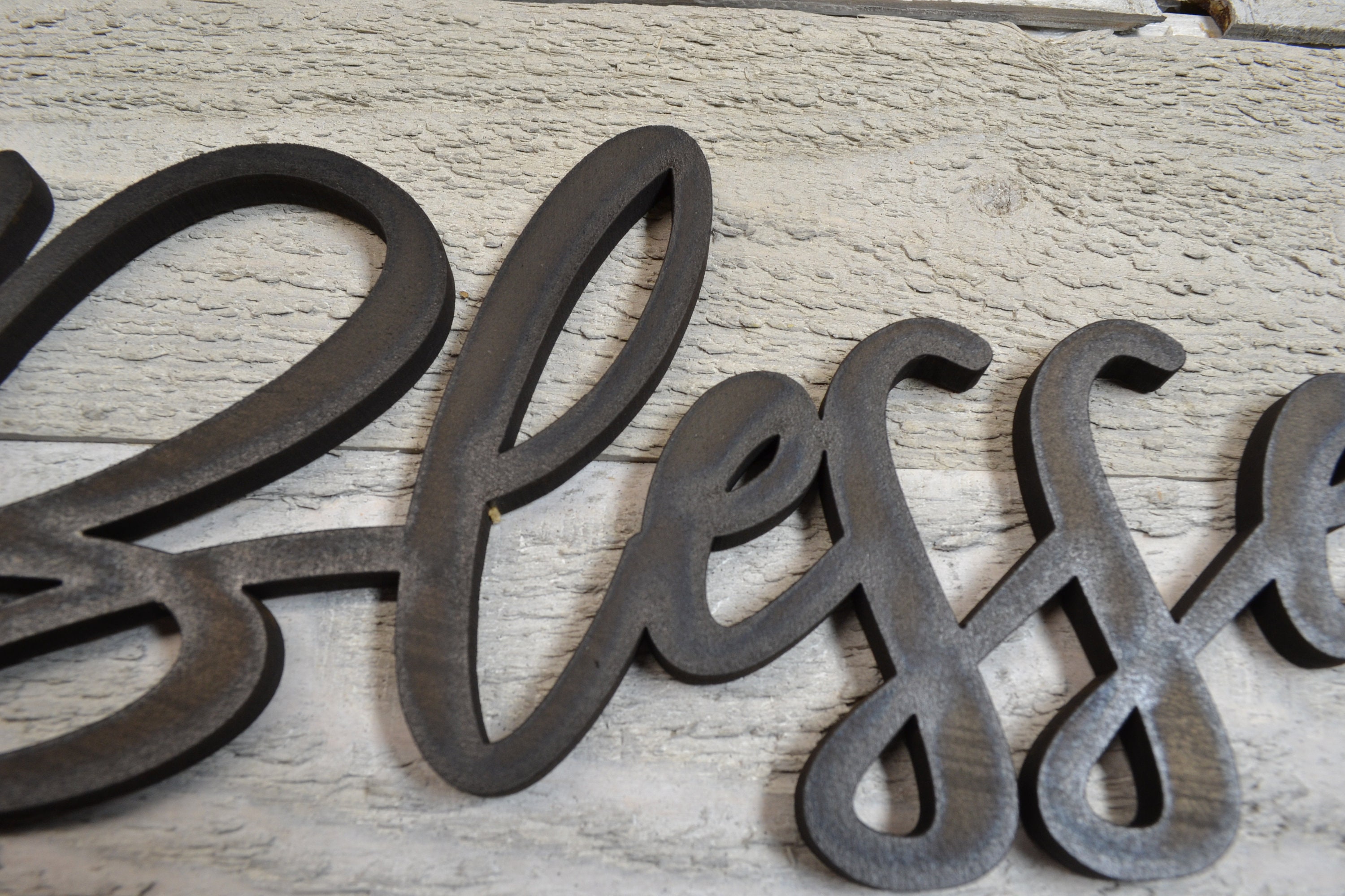Blessed Word Sign, Cursive Word Sign, Blessed Sign, Wood Sign, Wooden ...