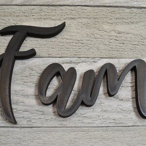 Family Word Sign, Cursive Word Sign, Family Wood Sign, Farmhouse Wall ...