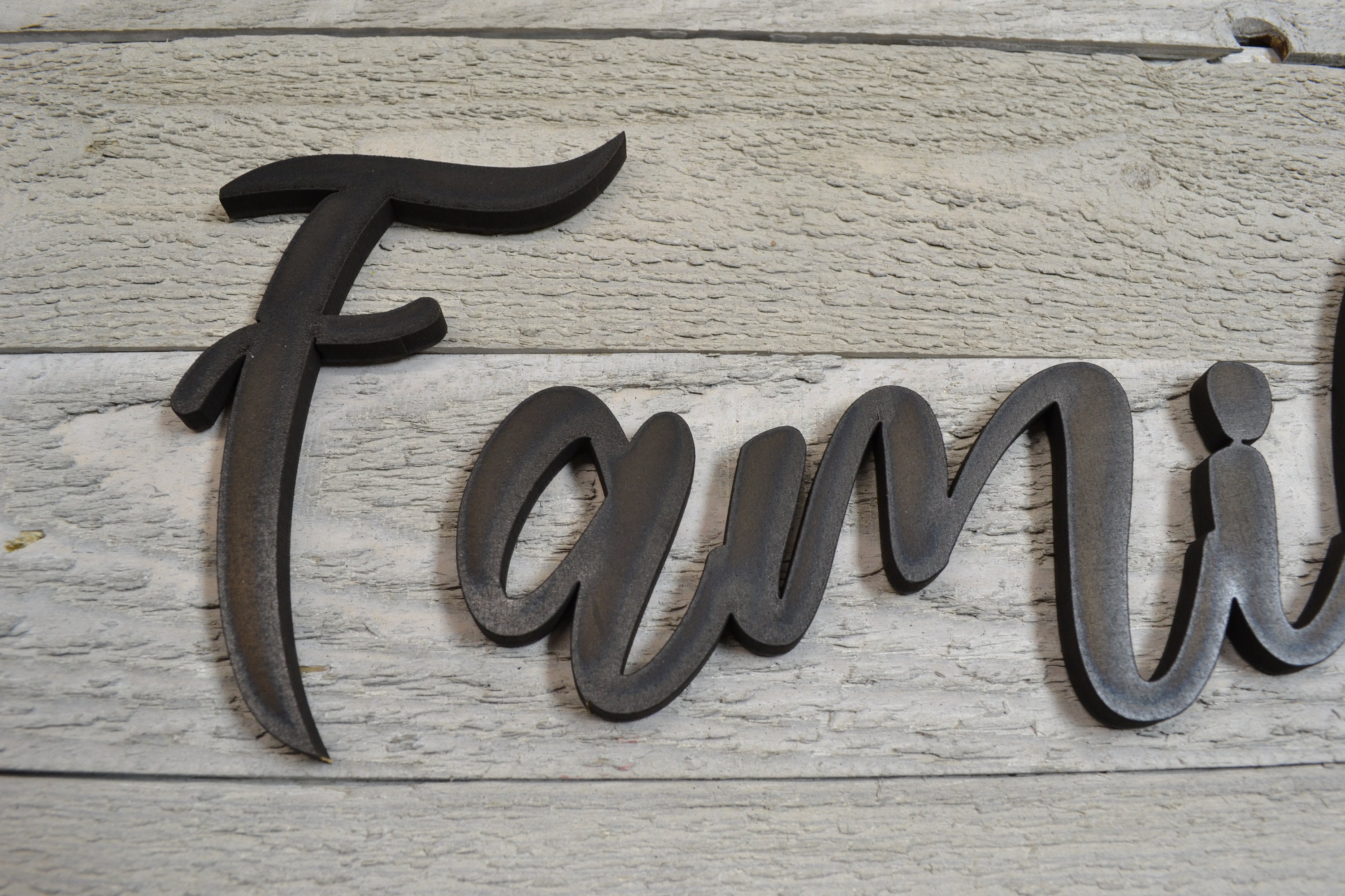 Family Word Sign, Cursive Word Sign, Family Wood Sign, Farmhouse Wall ...