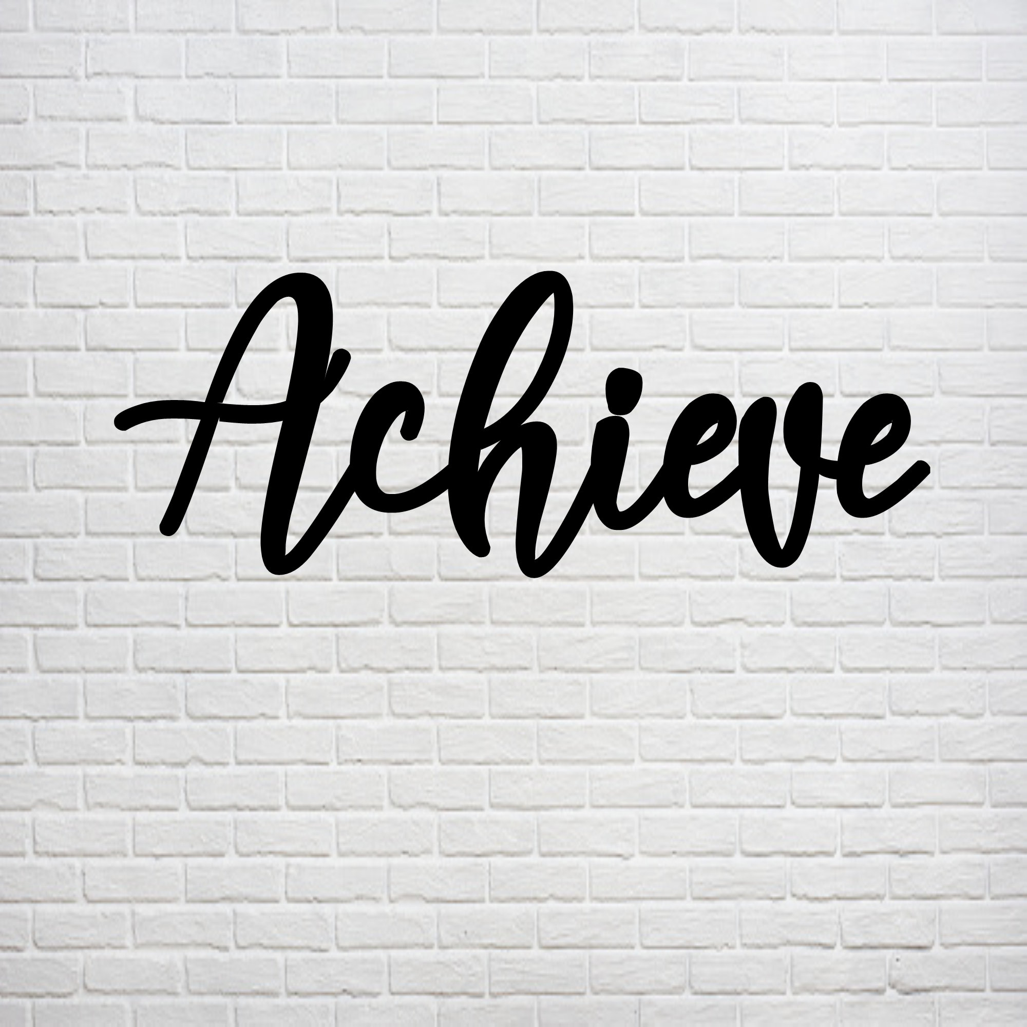 Achieve Word Sign, Cursive Word Sign, Achieve Sign, Wood Sign, Wooden ...