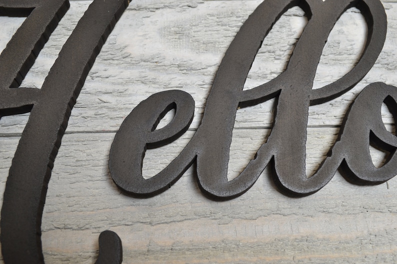 Hello Word Sign, Cursive Word Sign, Hello Sign, Entrance Sign, Wall ...