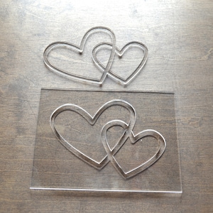 Double Heart Router Template, Router Inlay Template, Clear Acrylic ...