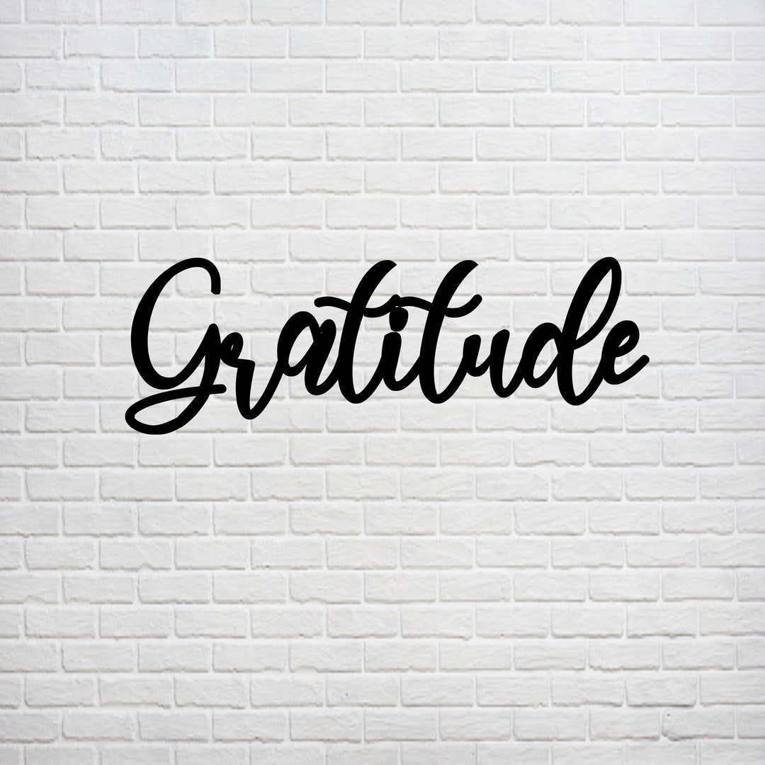 Gratitude Word Sign, Cursive Word Sign, Gratitude Sign, Wood Sign ...