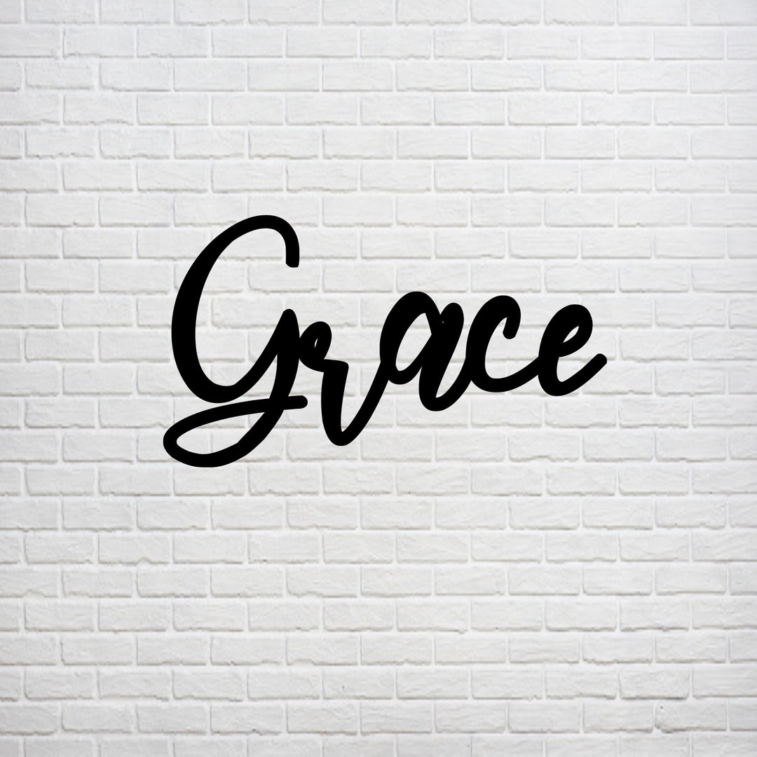 Grace Word Sign, Cursive Word Sign, Grace Sign, Wood Sign, Wooden Sign ...