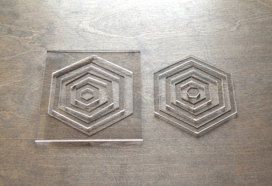 Multi Hexagon Template, Clear Acrylic, Router Jig, Woodworking or Craft ...