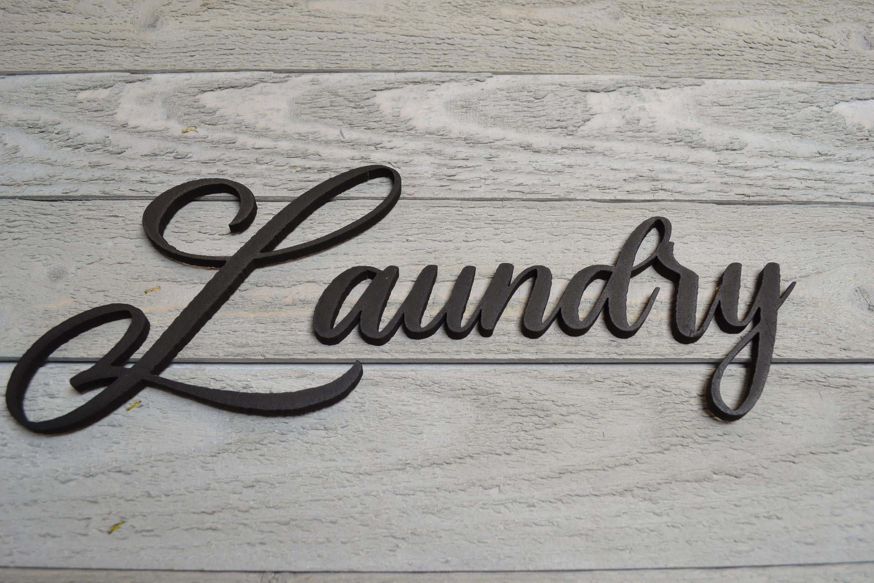 Laundry Word Sign, Cursive Word Sign, Laundry Wooden Sign, Laundry Word ...