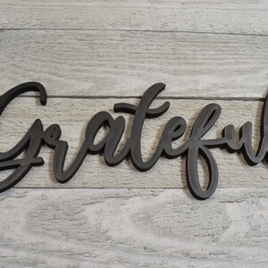 Grateful Word Sign, Cursive Word Sign Grateful Cutout, Rustic Word Art ...
