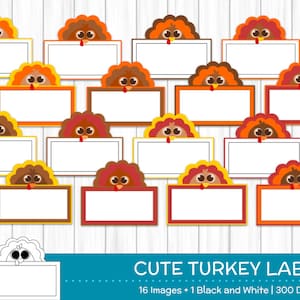 Turkey Labels Cute Turkey Labels Name Tags for Classroom Cubbies ...