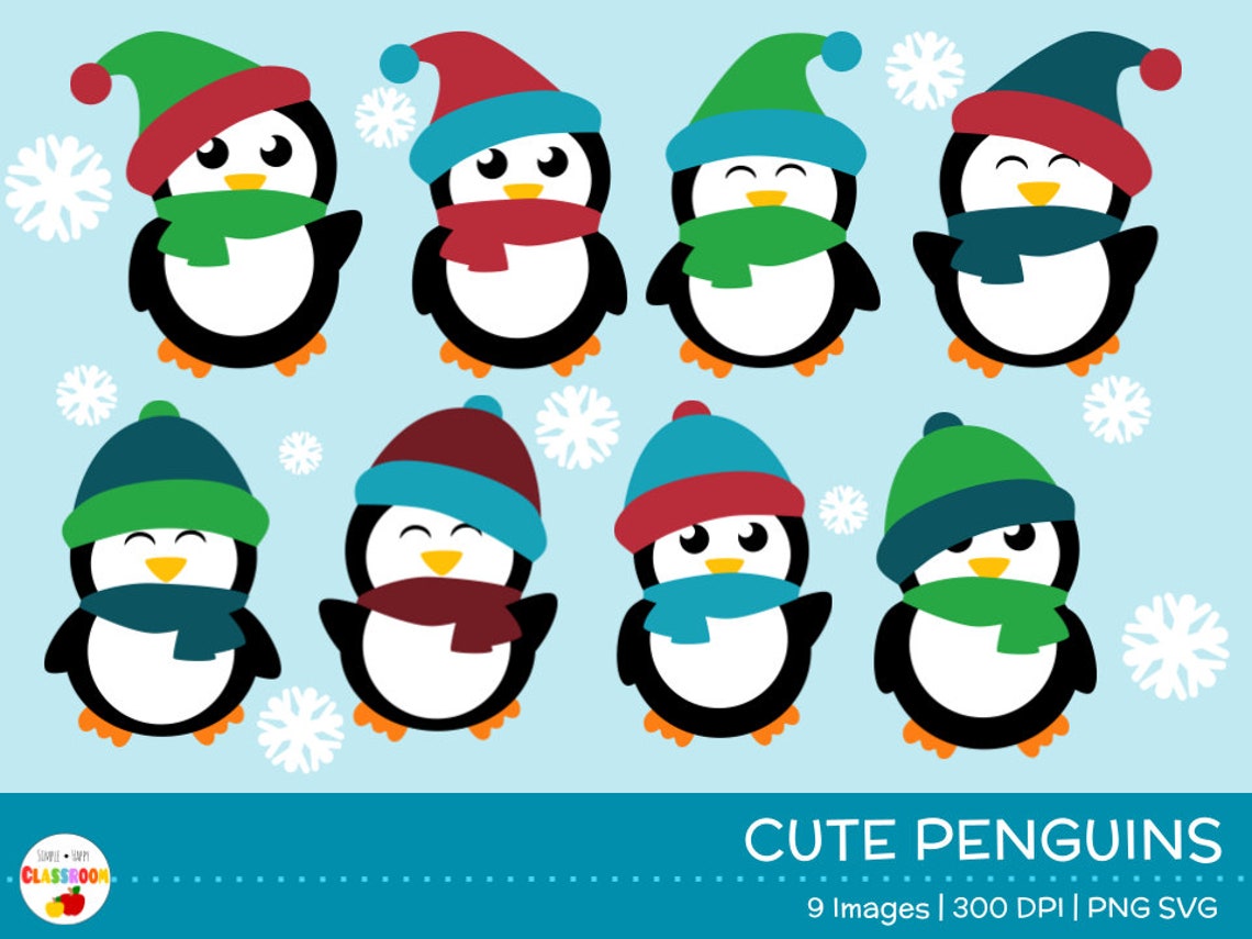 Cute Penguins Penguin Clip Art Cute Penguin SVG Penguin - Etsy