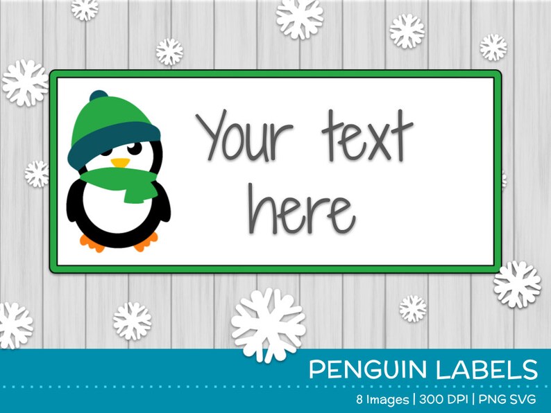 Penguin Labels | Cute Penguin Labels | Winter Frames | Name Tags | for ...