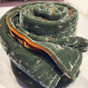 Dusty Rust Both Sides Silk Velvet Throw, Natural Silk Velvet Quilted ...