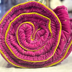 Raspberry Silk Velvet Throw, Natural Silk Velvet Quilted Blanket,soft ...