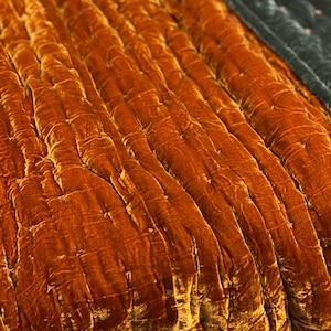 Dusty Rust Both Sides Silk Velvet Throw, Natural Silk Velvet Quilted ...