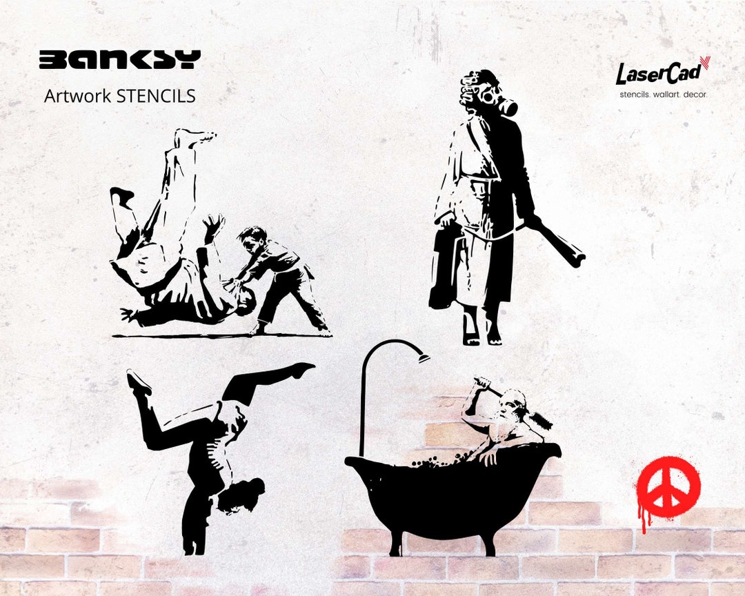 Stencil "banksy Streetart" Large Selection of Motifs (B44-B45) - DIN A6 ...