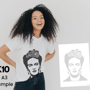 Stencils FRIDA Kahlo - Face (FK10), Frida Without Face (FK11). Size ...