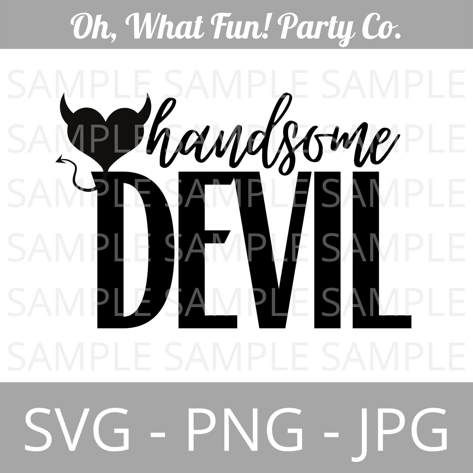 Handsome Devil SVG Instant Digital Download, Devil, Halloween, DIY ...