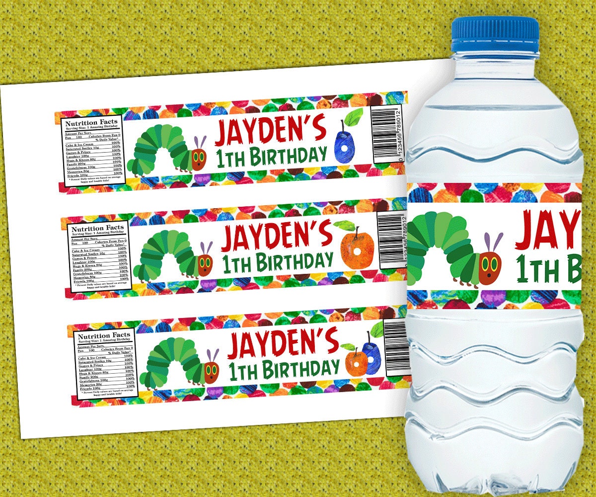 Hungry Caterpillar Bottle Label Design / Hungry Caterpillar | Etsy
