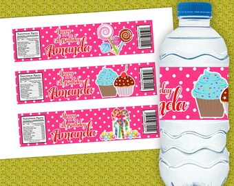 Candyland Water Bottle Label - Etsy