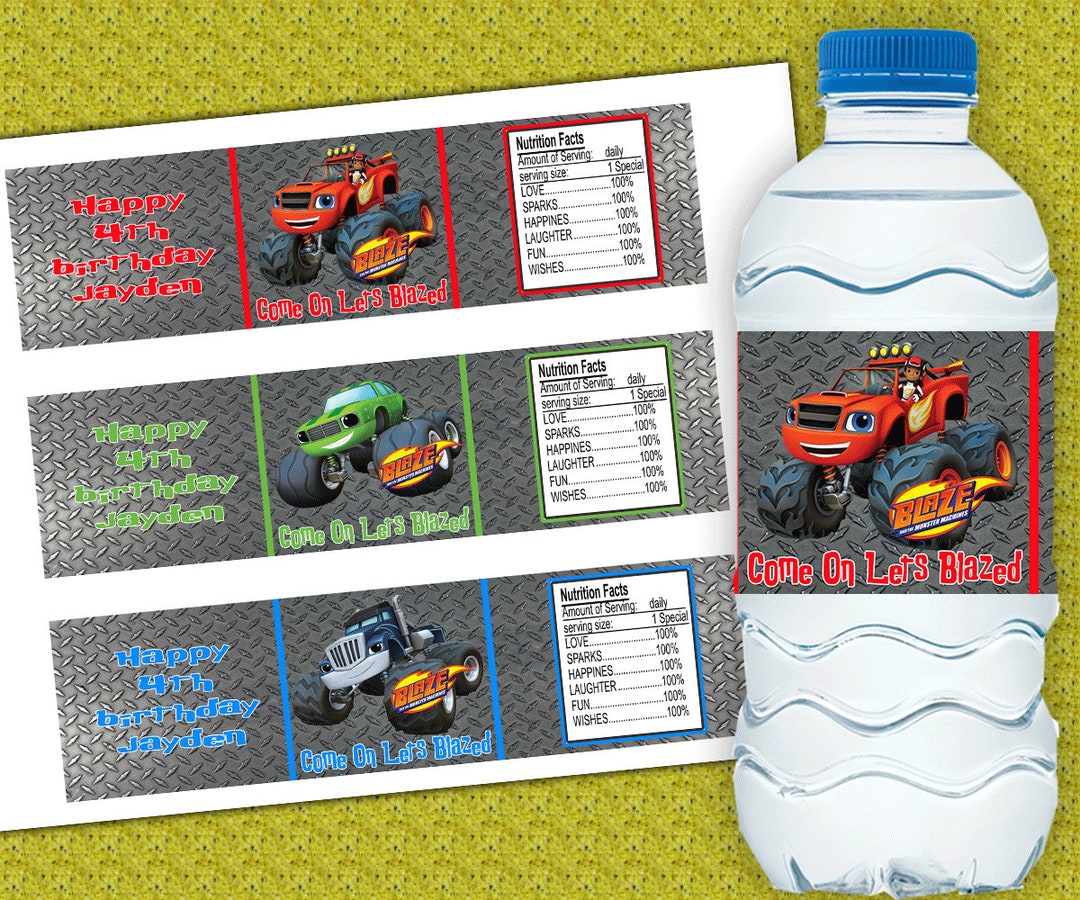 Blaze Bottle Label Design / Blaze Labels / Blaze Water Label / Blaze ...