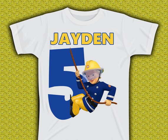 Fireman Sam Iron On Transfer Design For Birthday Shirt Iron On Transfer ...