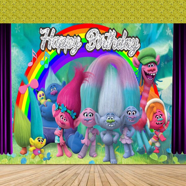 Trolls Backdrop - Etsy