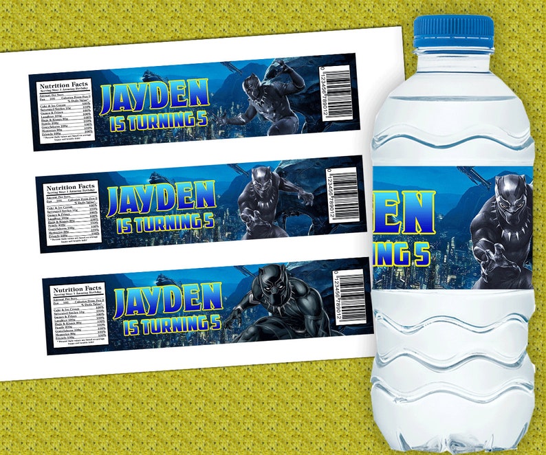 Black Panther Bottle Label Design / Black Panther Labels / | Etsy