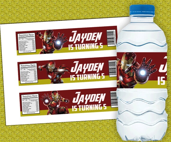 Iron Man Bottle Label Design / Iron Man Labels / Iron Man | Etsy