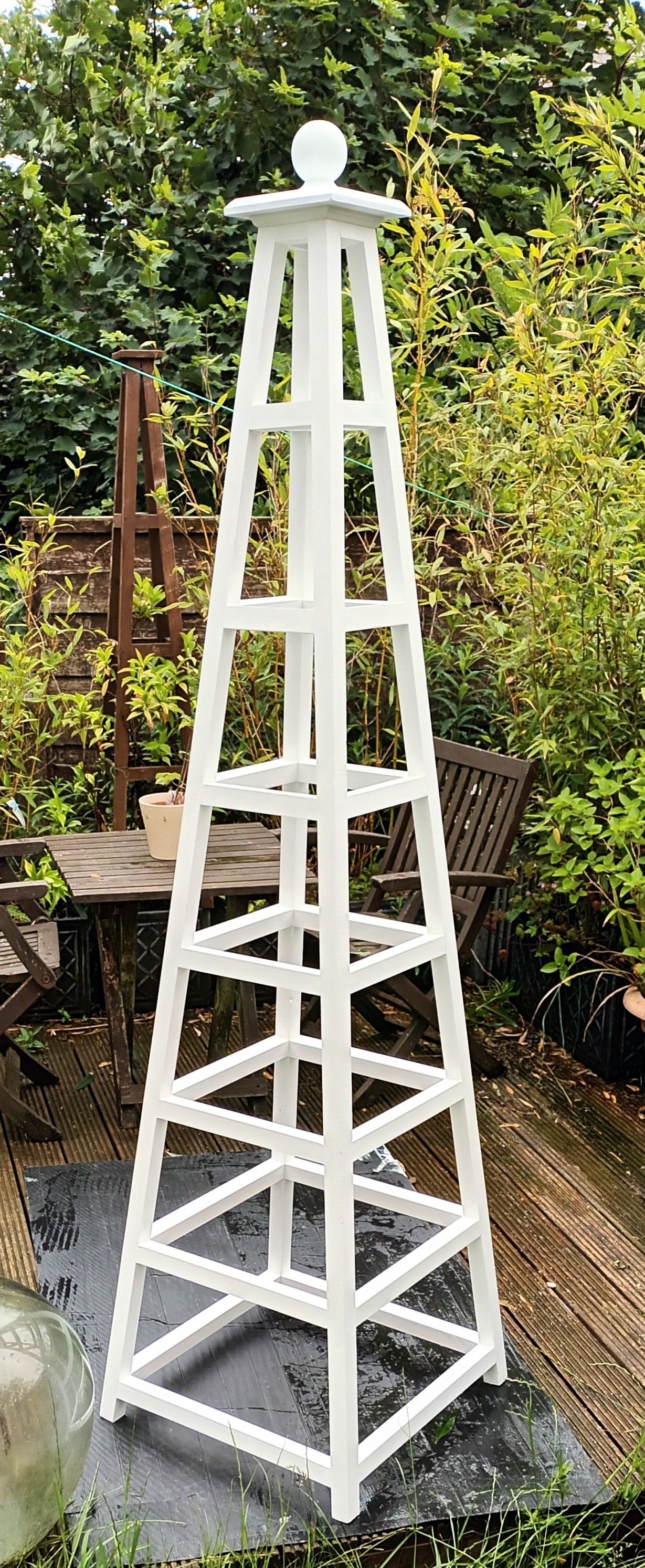 Handmade 2000mm Tall Large Top Garden Obelisk Comes Painted and Fully ...