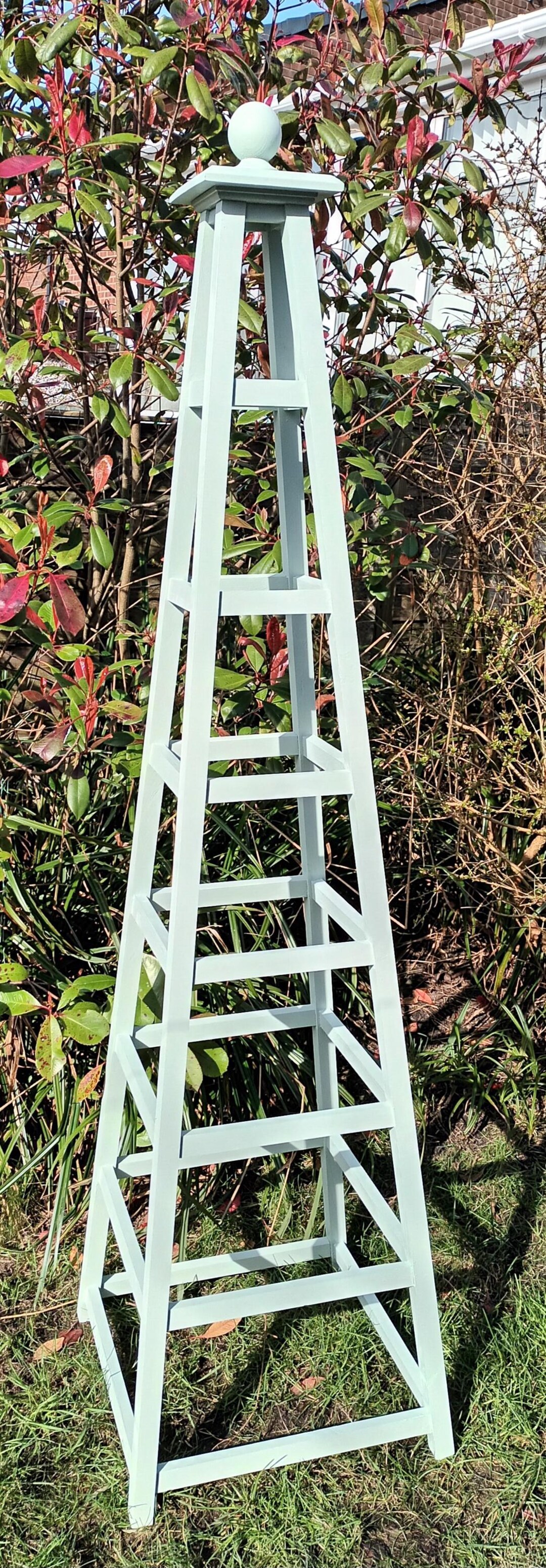 Handmade 2000mm Tall Large Top Garden Obelisk Comes Painted and Fully ...