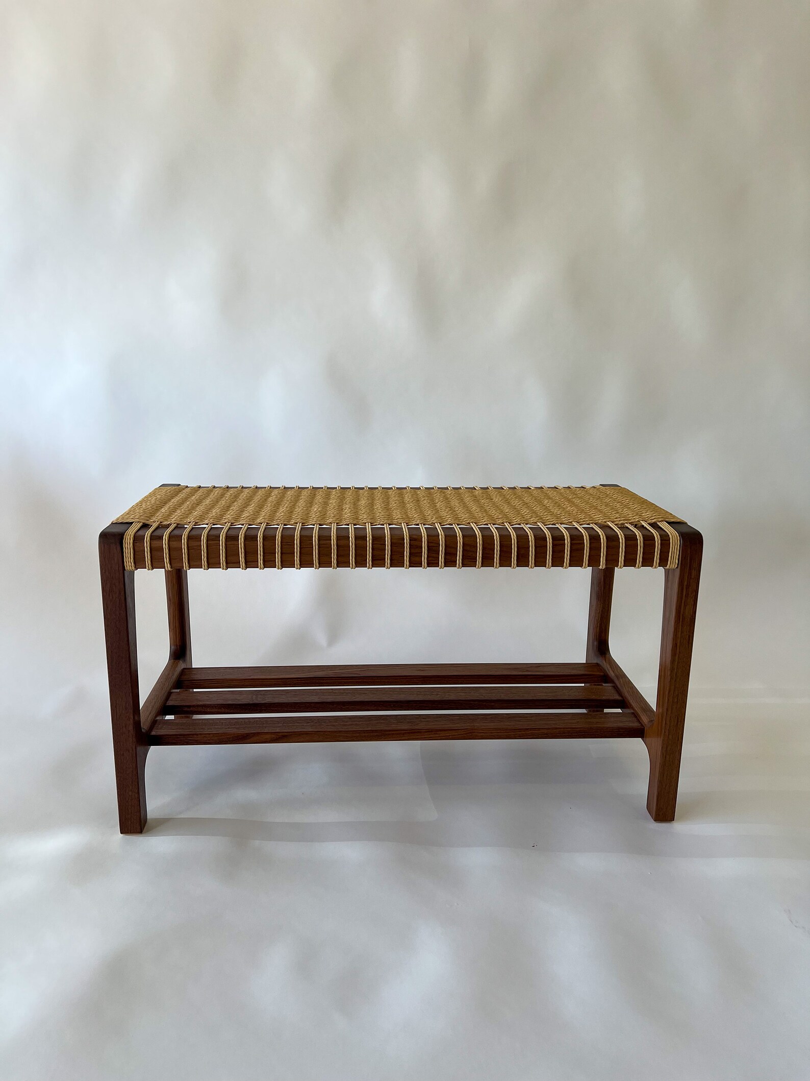 Handmade Danish Paper Cord Bench With Shoe Shelf - Etsy