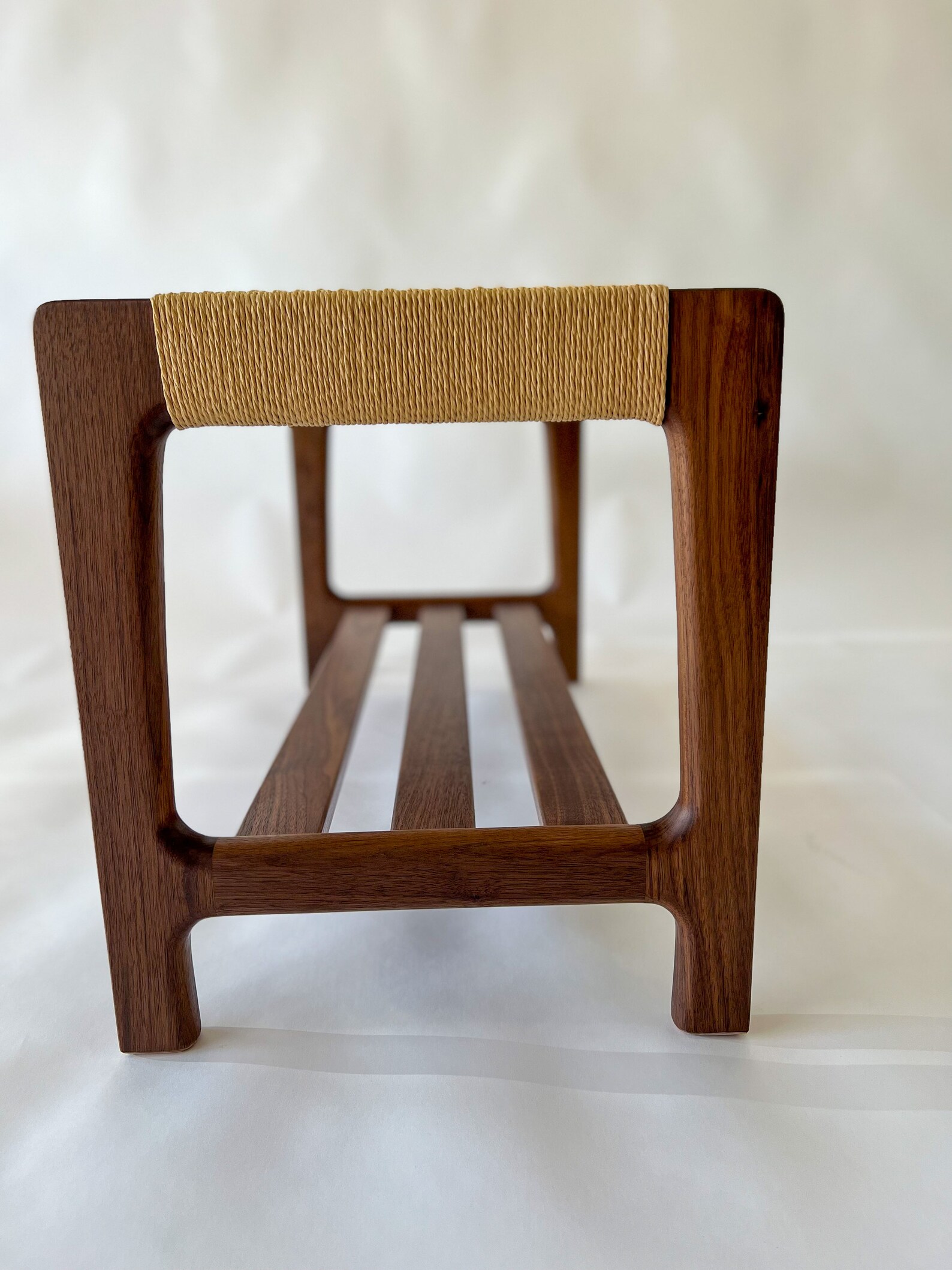 Handmade Danish Paper Cord Bench With Shoe Shelf - Etsy