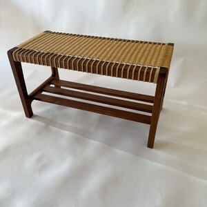 Handmade Danish Paper Cord Bench With Shoe Shelf - Etsy
