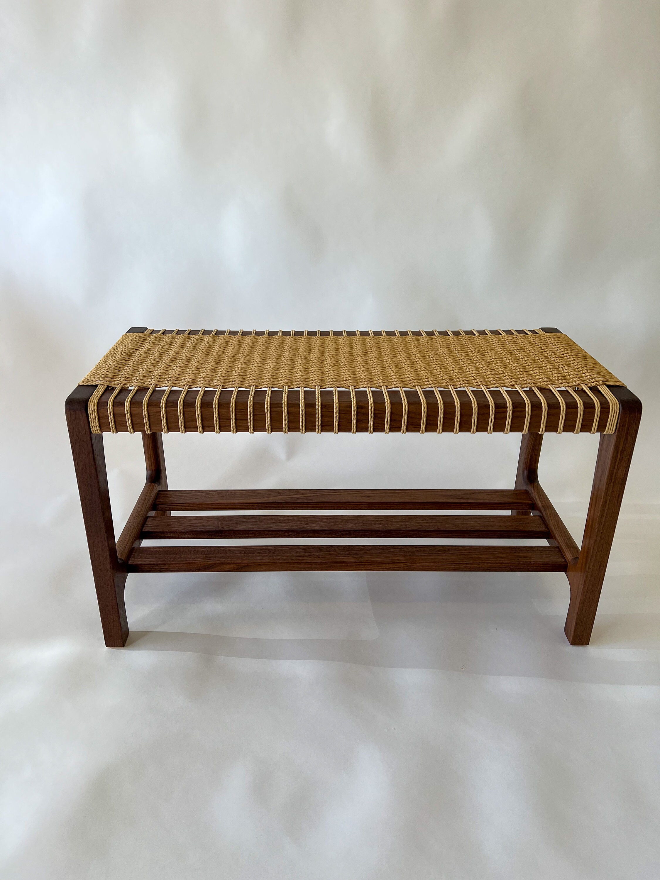 Handmade Danish Paper Cord Bench With Shoe Shelf - Etsy