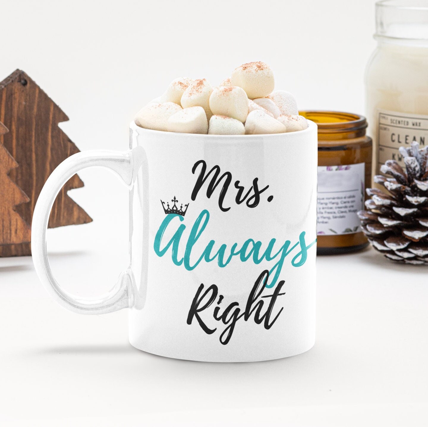 Couples Mugs Set – Mr Right, Mrs Always Right, Engagement Gift - Etsy