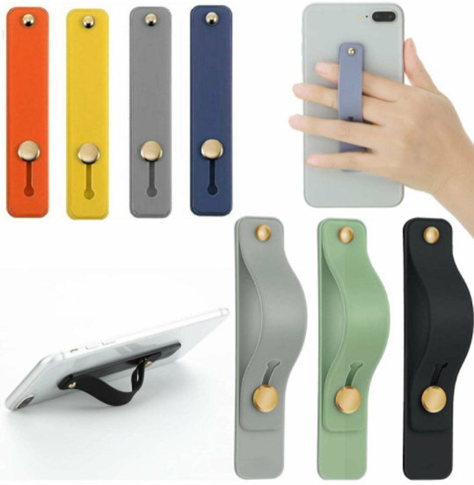 Self-adhesive Finger Grip Strap Phone Holder Kickstand for iPhone iPad ...