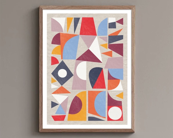 Poster Set BOHO Mix Set A2 Print bunt fröhlich positiv orange rose ...
