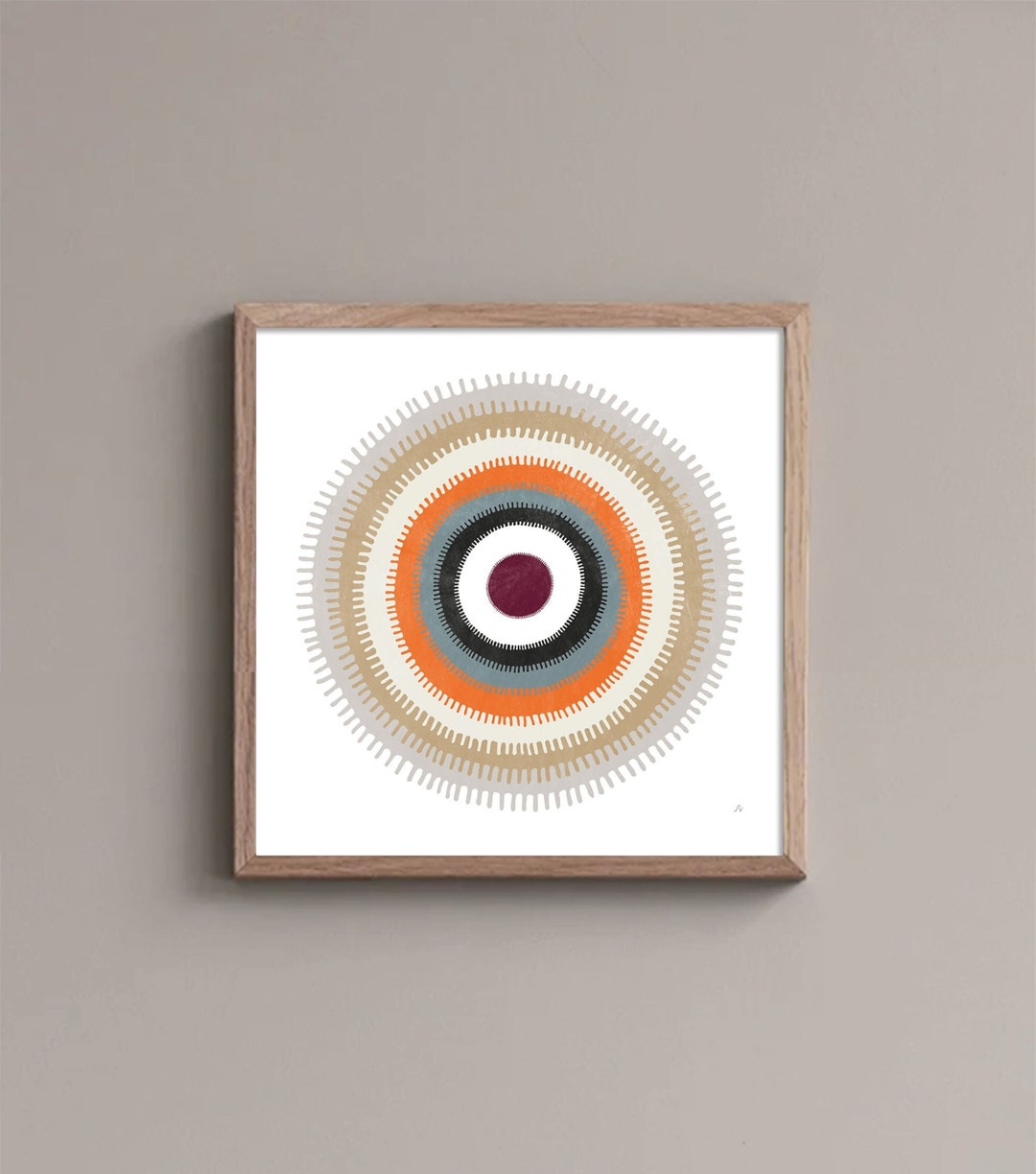 Colorful Circular Art / Square Print / Boho Art With Colorful Circles ...