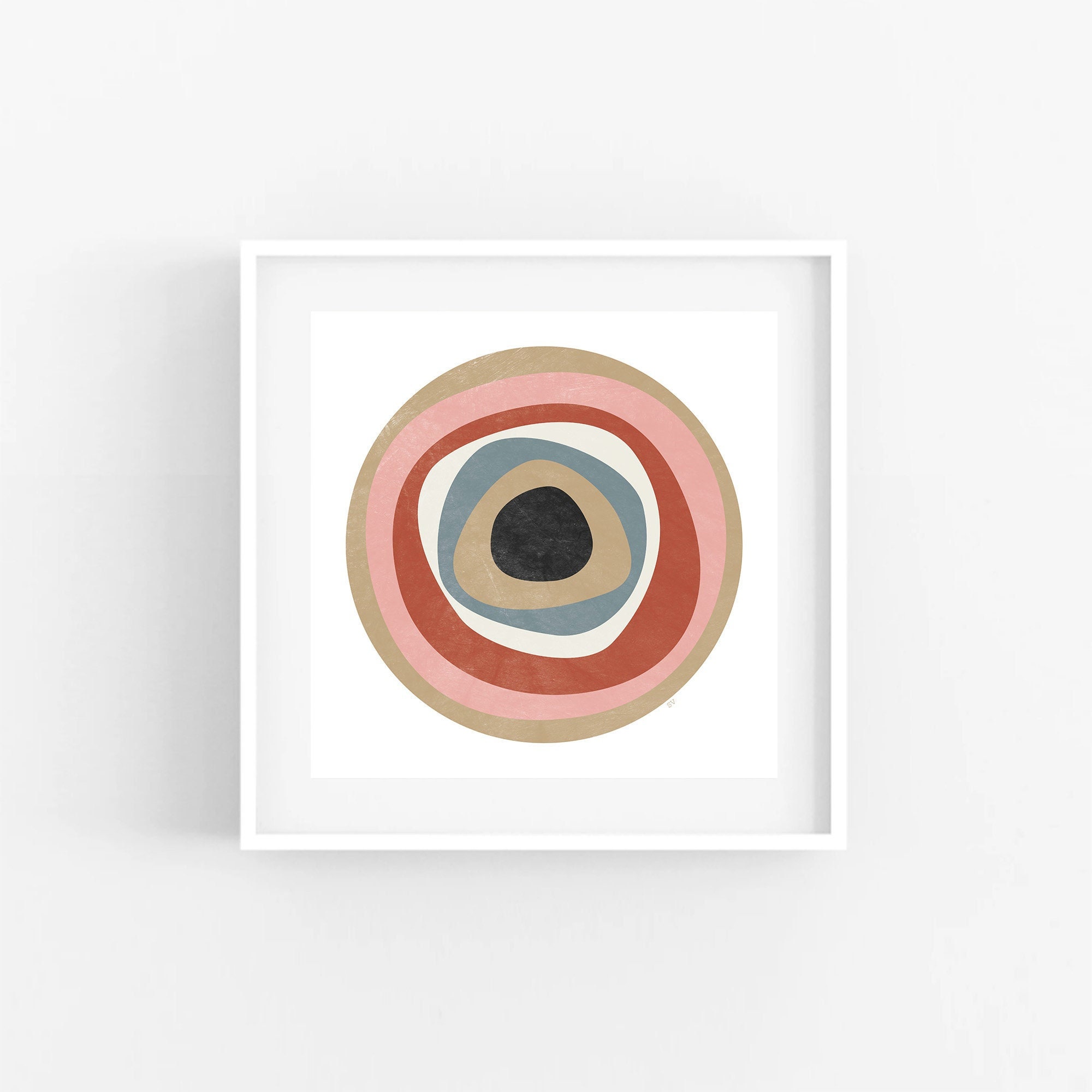 Circle Wall Art / Boho Circles Art Print / Square Wall Art / Circle ...