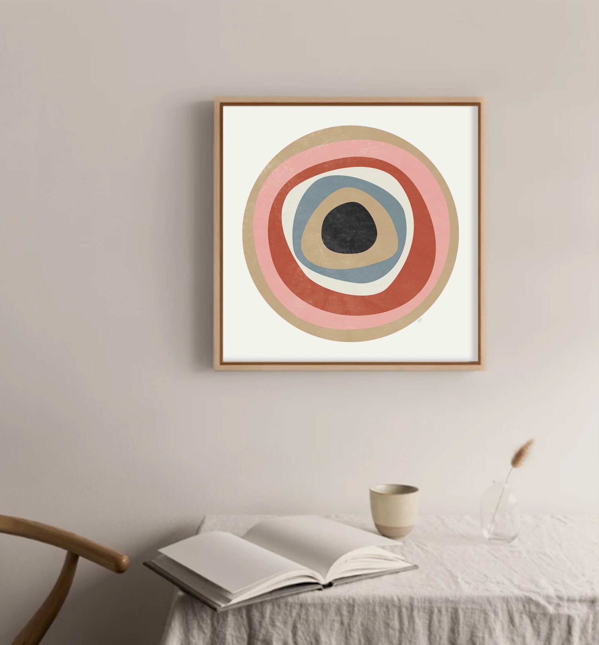 Circle Wall Art / Boho Circles Art Print / Square Wall Art / Circle ...