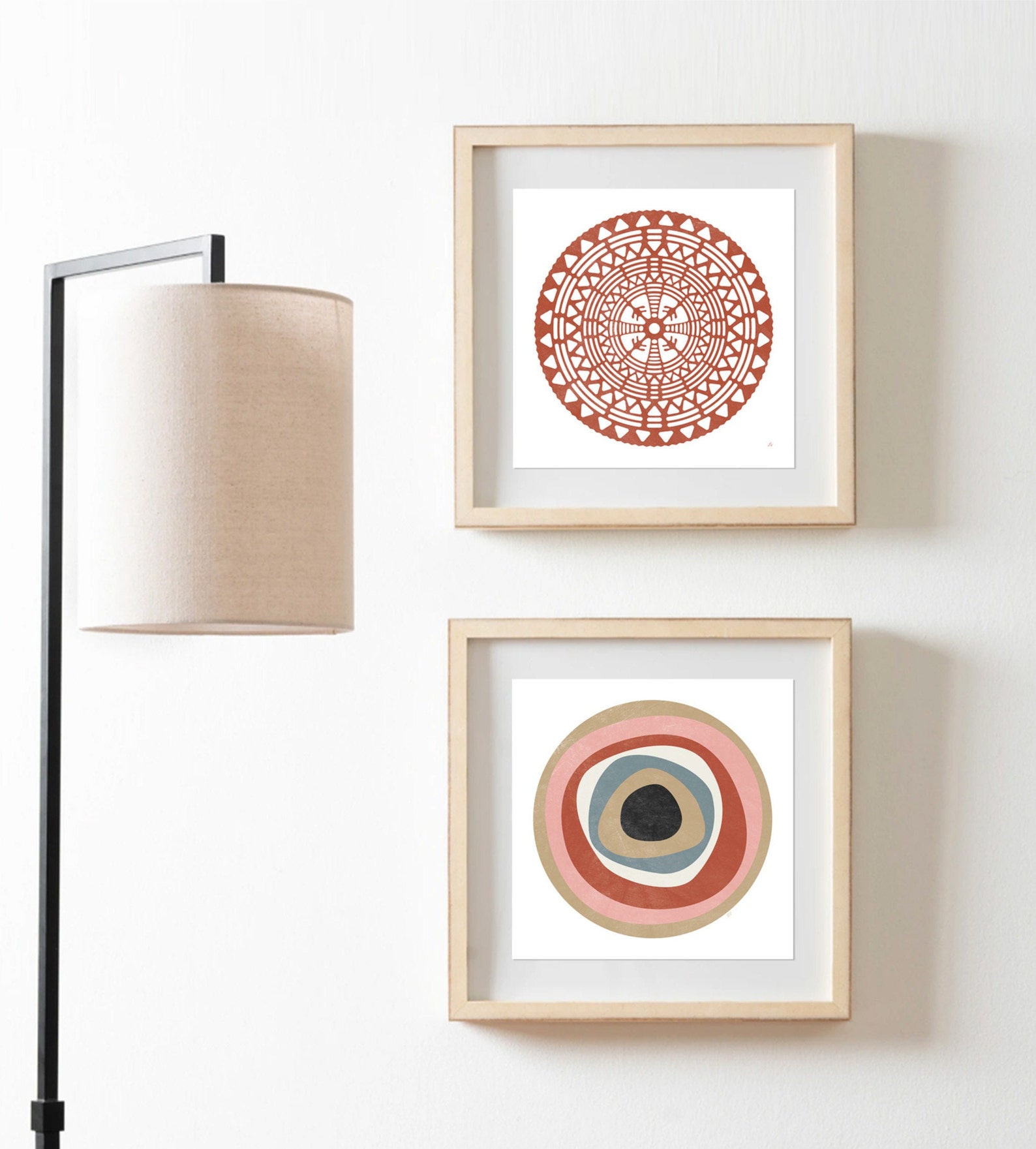 Circle Wall Art / Boho Circles Art Print / Square Wall Art / Circle ...