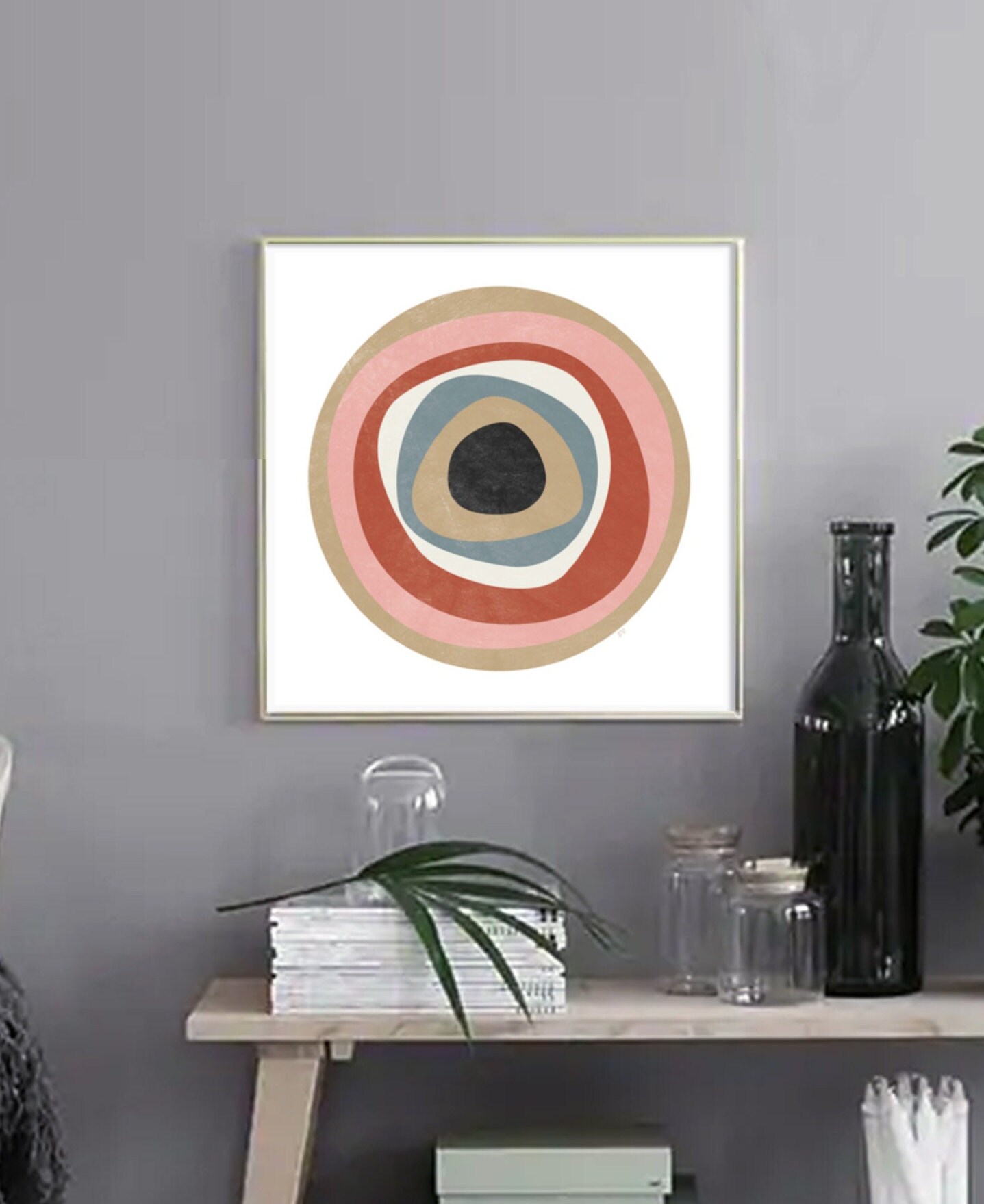 Circle Wall Art / Boho Circles Art Print / Square Wall Art / Circle ...