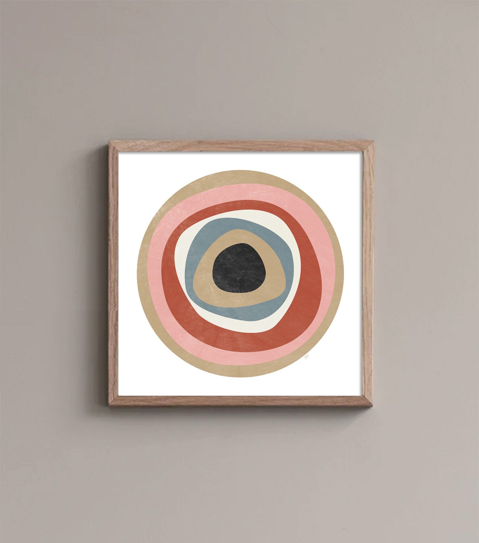 Circle Wall Art / Boho Circles Art Print / Square Wall Art / Circle ...