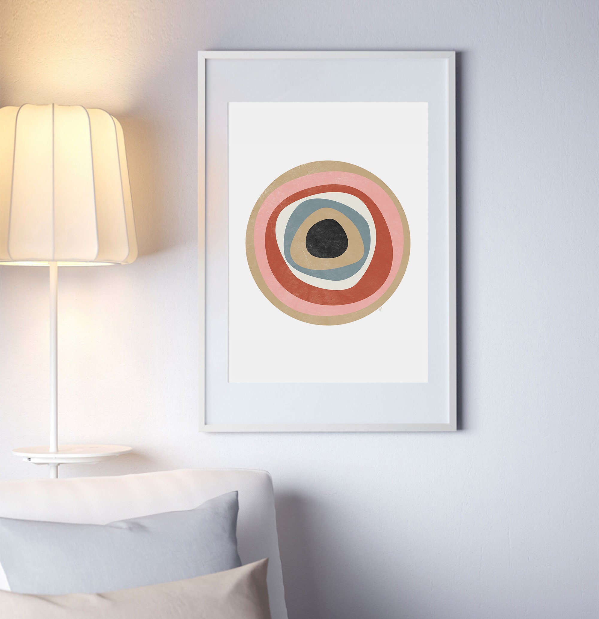 Circle Wall Art / Boho Circles Art Print / Square Wall Art / Circle ...