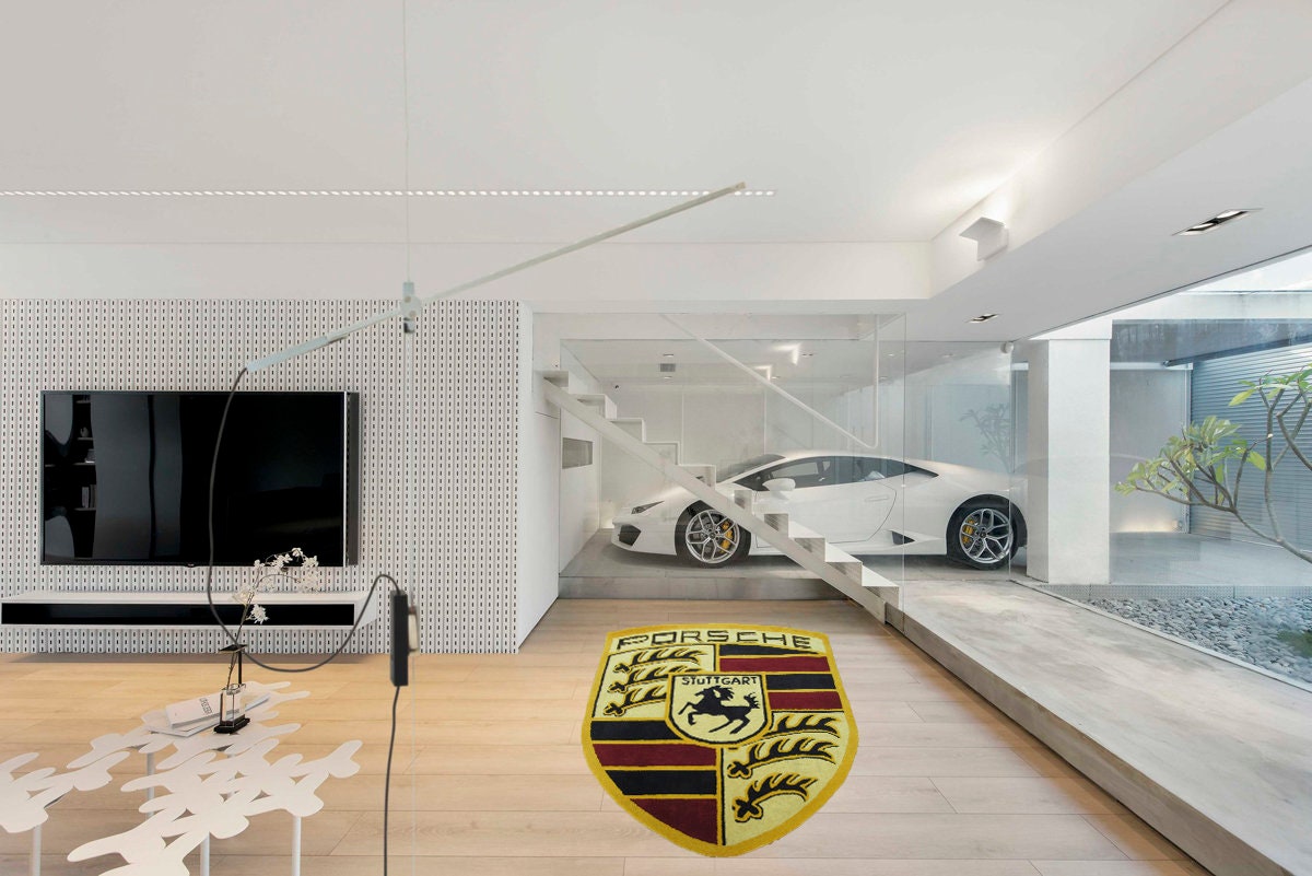 Luxury Handmade Porsche Rug 6x4 Ft Pure Wool Carpet Gold Color Home ...