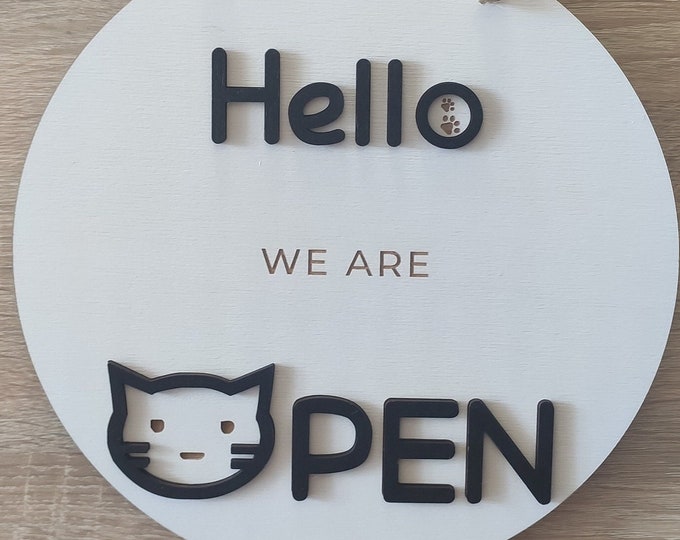 Double Sided Open Closed Sign for Business Custom Boutique, Store ...