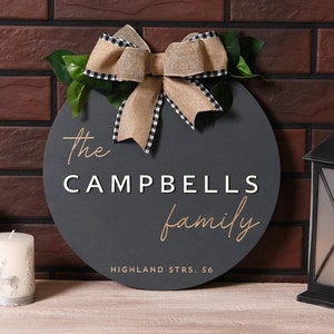 Personalized Family Door Sign, Welcome Door Name Hanger, Front Door ...