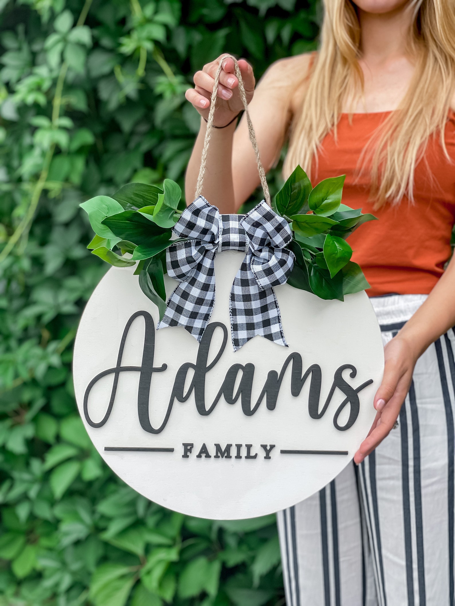 Welcome Wooden Family Name Sign Custom Door Hanger - Etsy