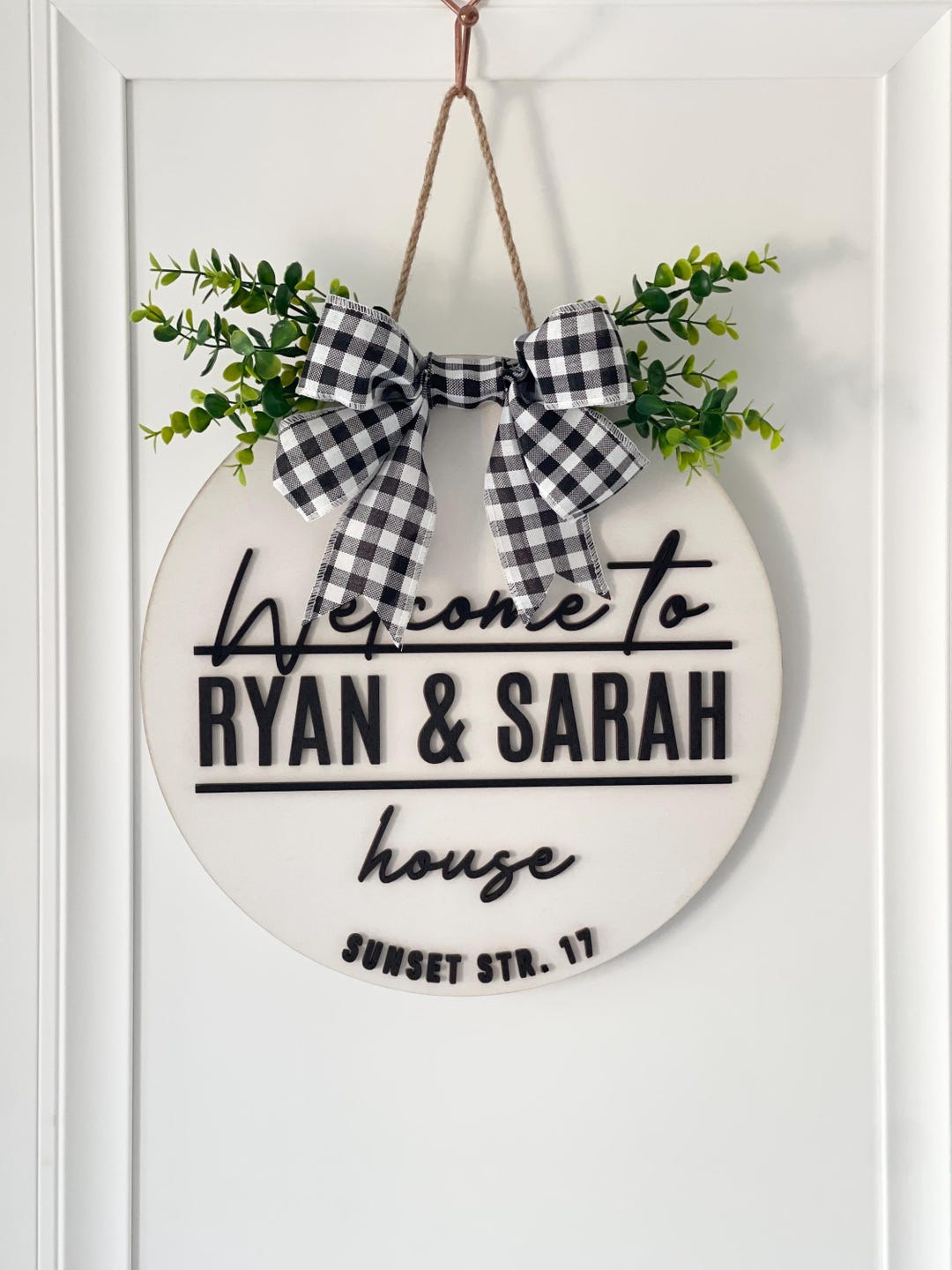 Personalized Family Door Sign, Welcome Door Name Sign | Hanger, Front ...