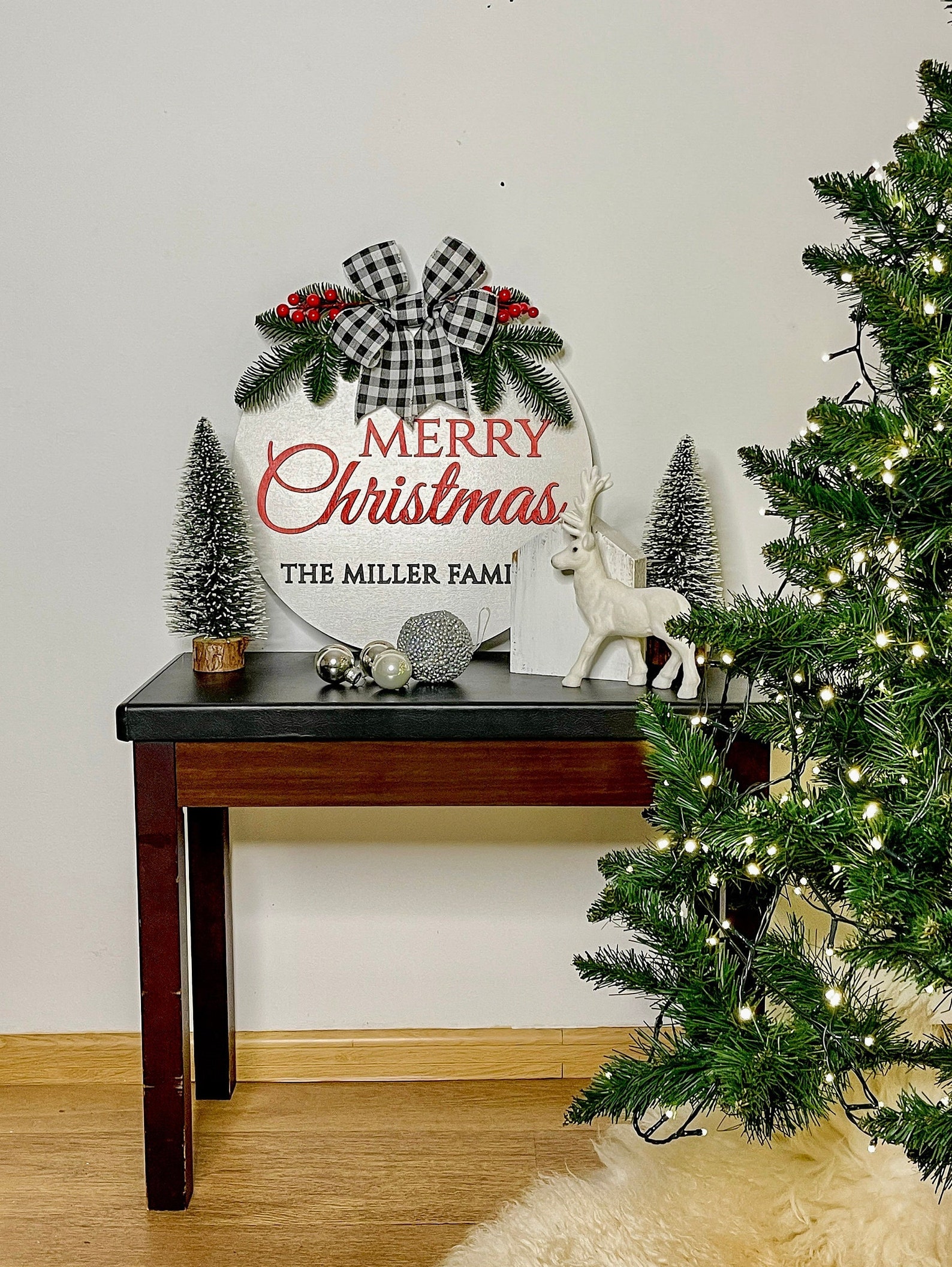 Personalized Christmas Family Name Sign, Wood Name Sign, Christmas ...